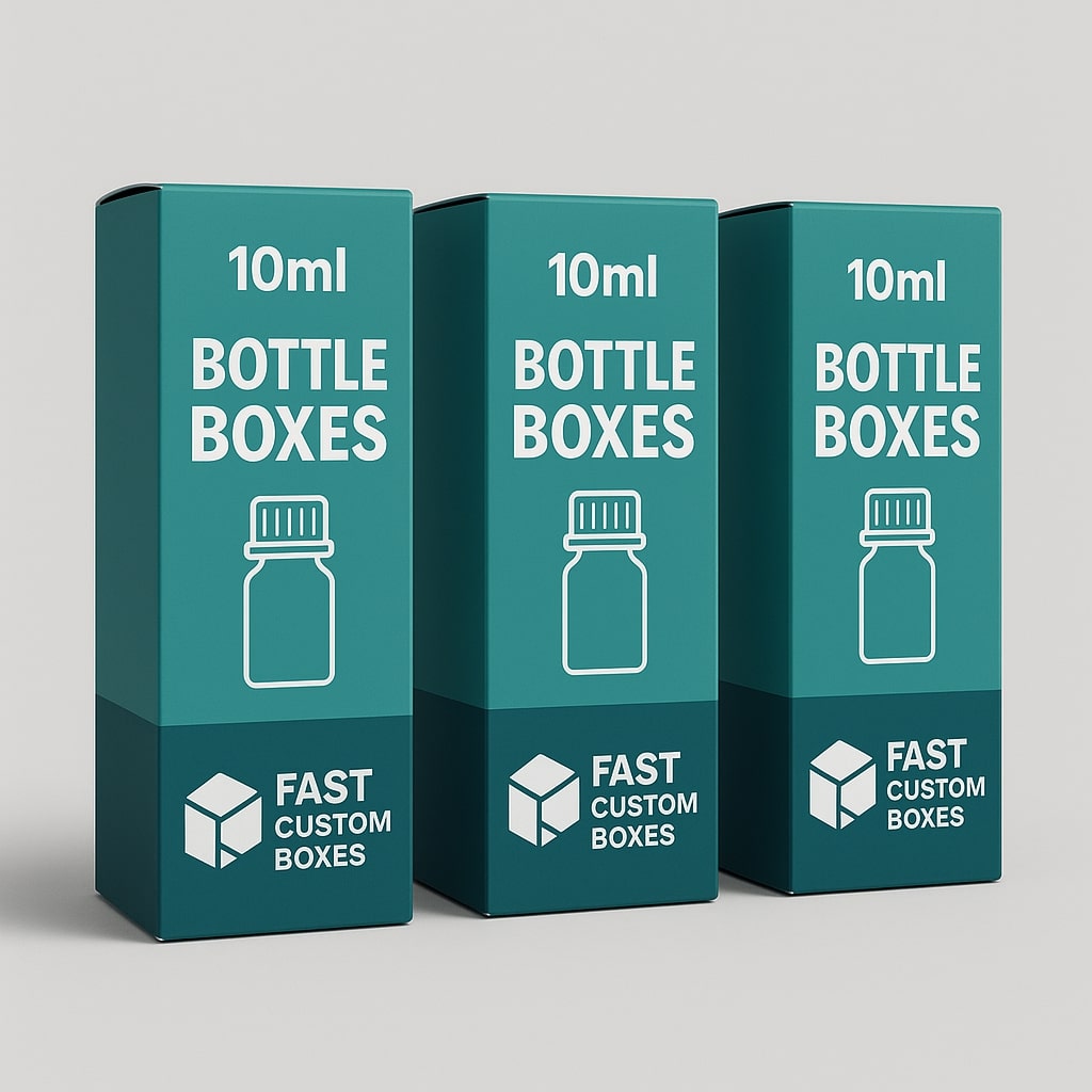 Affordable 10ml Bottle Boxes with Logo Printing | Fast Custom Boxes