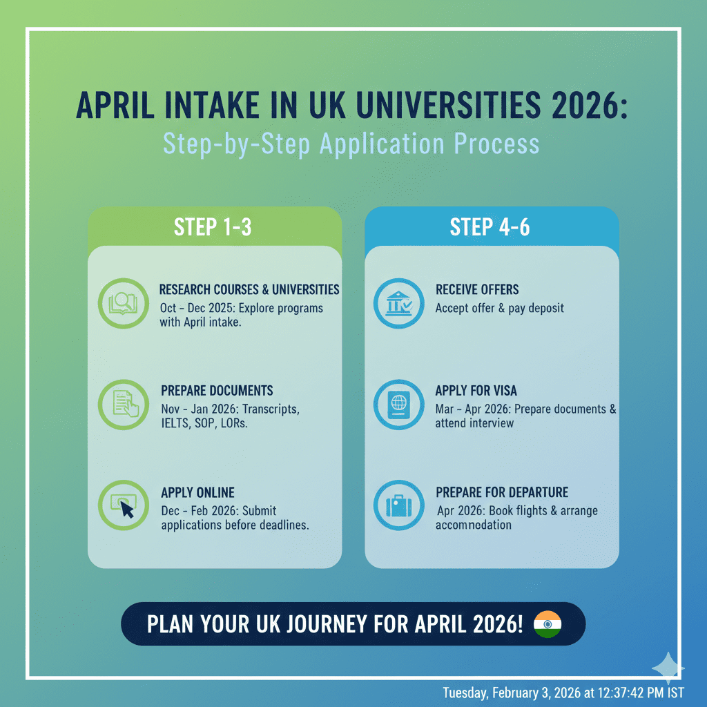 April Intake in UK Universities 2026: Step-by-Step Application Process.